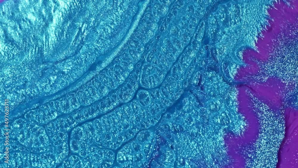 Fluid art drawing video, abstract acryl texture with colorful waves ...