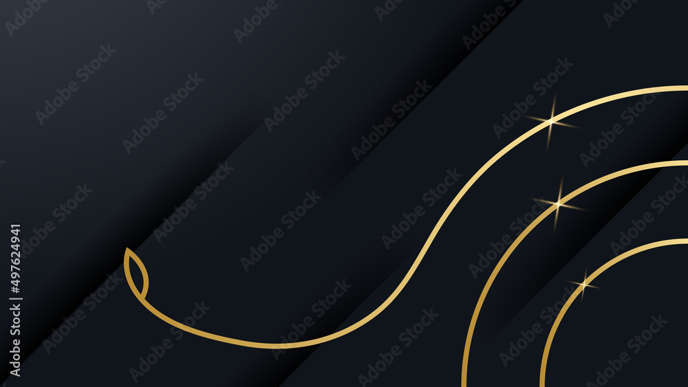 Abstract black and gold background with gold threads Stock Vector ...