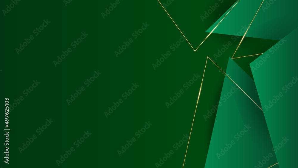 Abstract green and gold background with gold threads Stock Vector ...