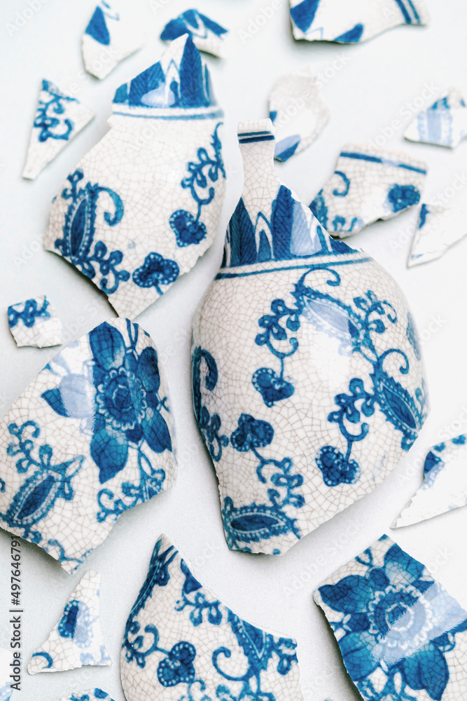 broken Chinese vase Stock Photo | Adobe Stock