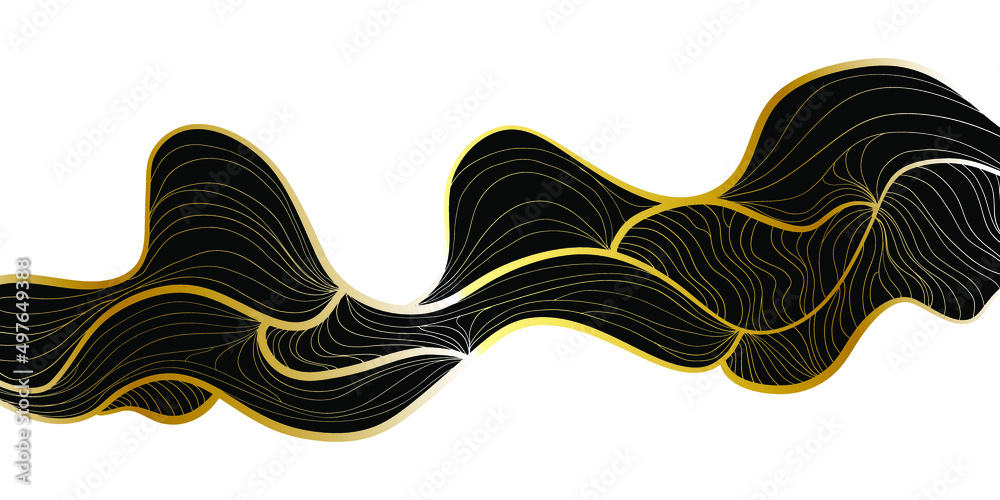 Elegant wavy line art on white background. Luxury abstract background ...