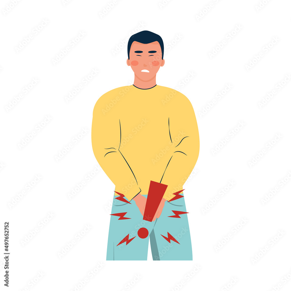 man with disease of genitourinary system. inflammation of prostate ...