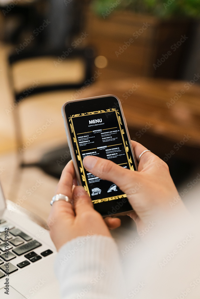 Restaurant Menu On Mobile Stock Photo | Adobe Stock
