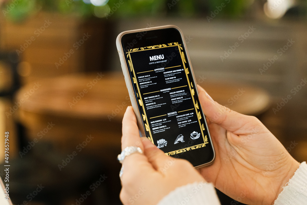 Restaurant Menu On Mobile Stock Photo | Adobe Stock