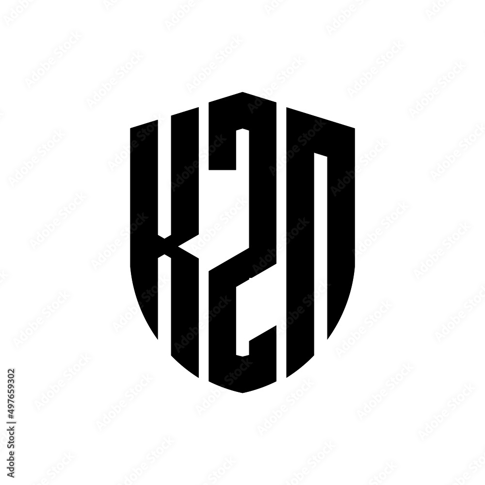 KZN letter logo design. KZN modern letter logo with black background ...