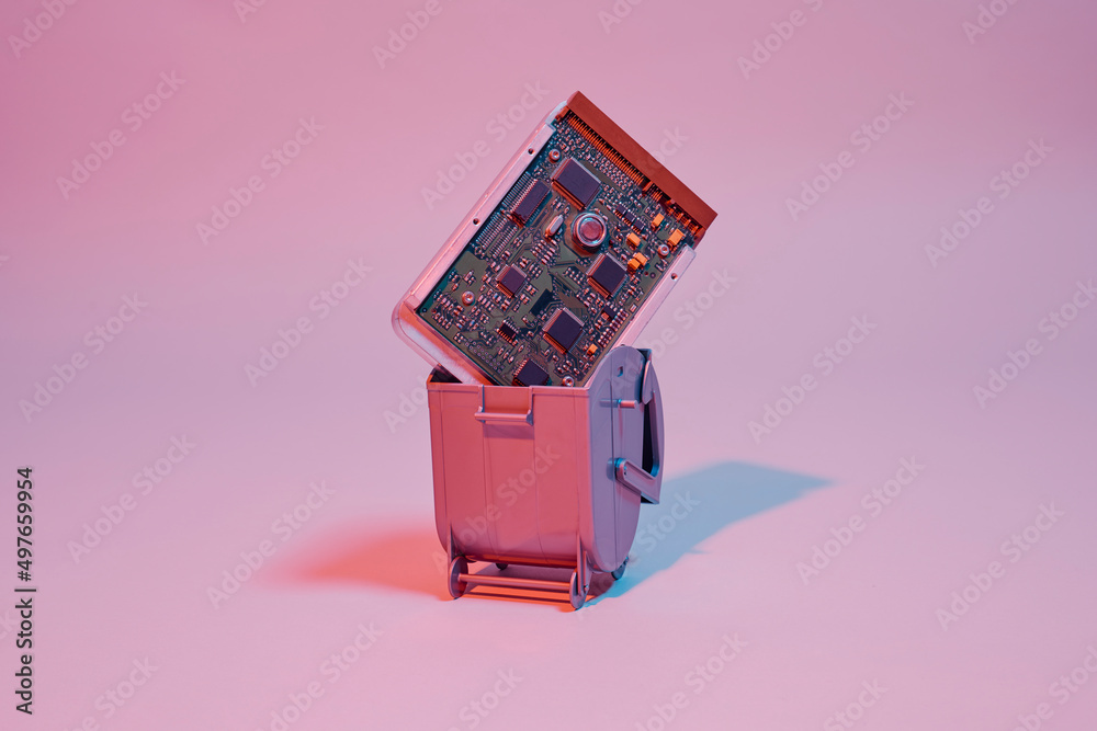 hard drive in a waste container Stock Photo | Adobe Stock