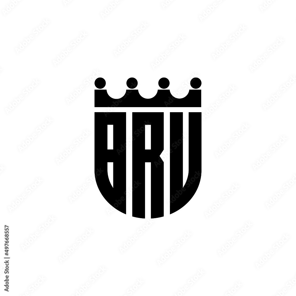 BRU letter logo design with white background in illustrator, vector ...
