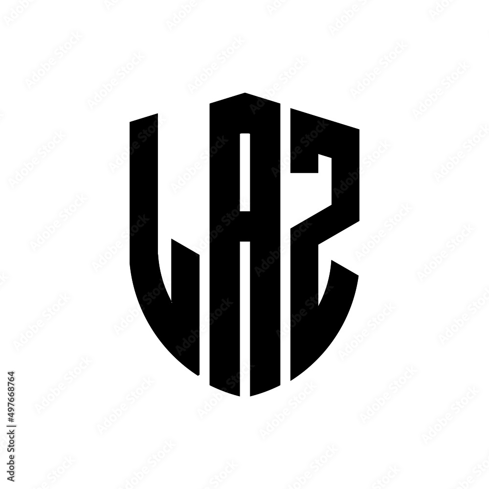 LAZ letter logo design. LAZ modern letter logo with black background ...