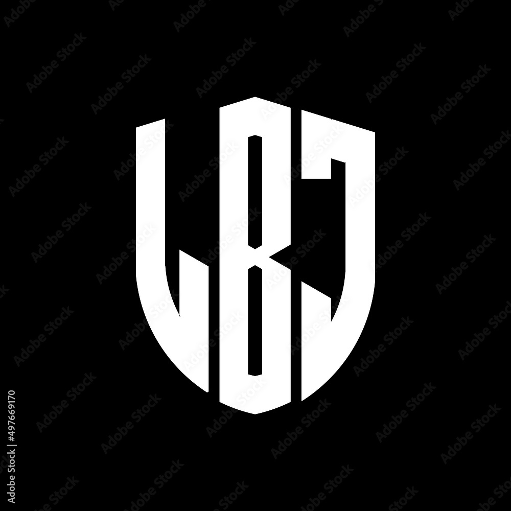LBJ letter logo design. LBJ modern letter logo with black background ...