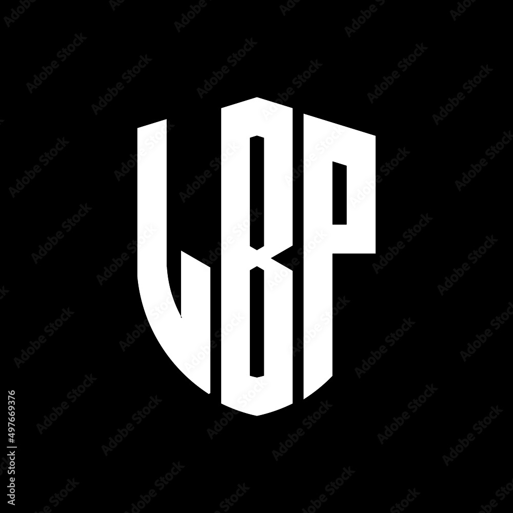 LBP letter logo design. LBP modern letter logo with black background ...