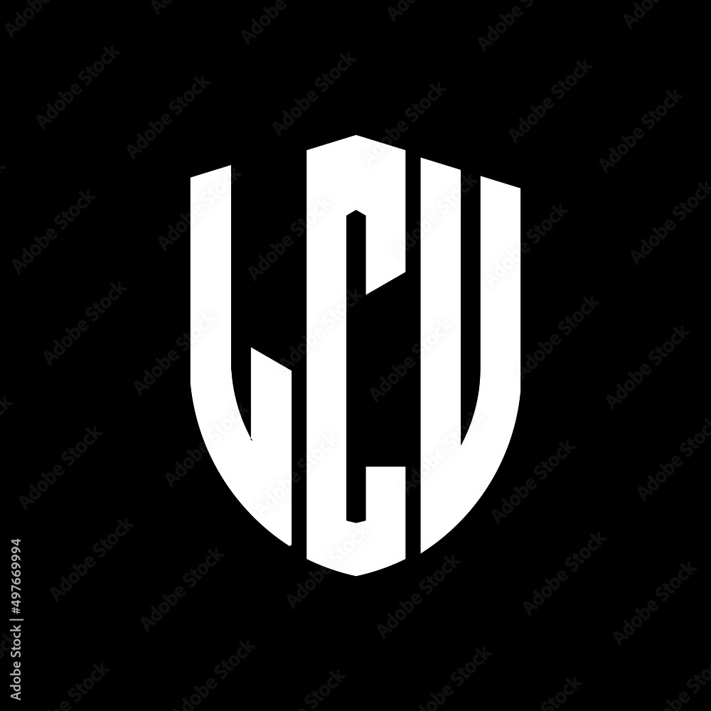 LCV letter logo design. LCV modern letter logo with black background ...