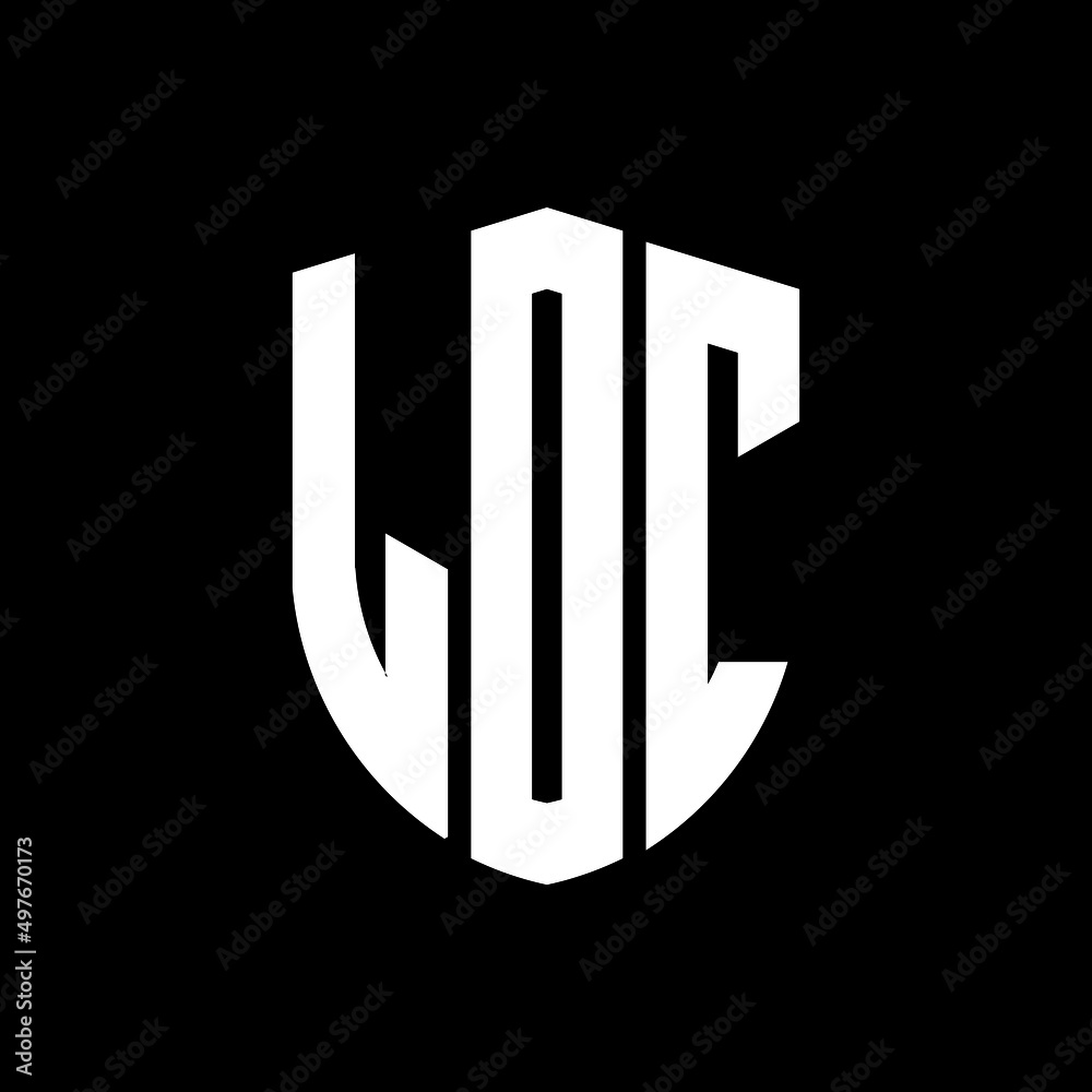 LDC letter logo design. LDC modern letter logo with black background ...