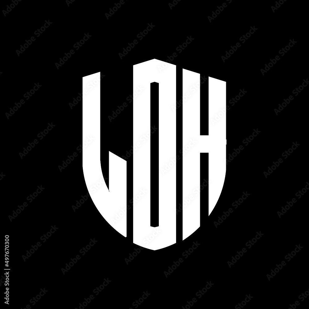 LDH letter logo design. LDH modern letter logo with black background ...