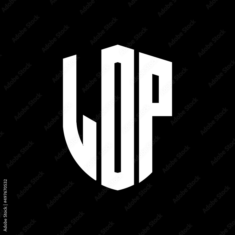 LDP letter logo design. LDP modern letter logo with black background ...