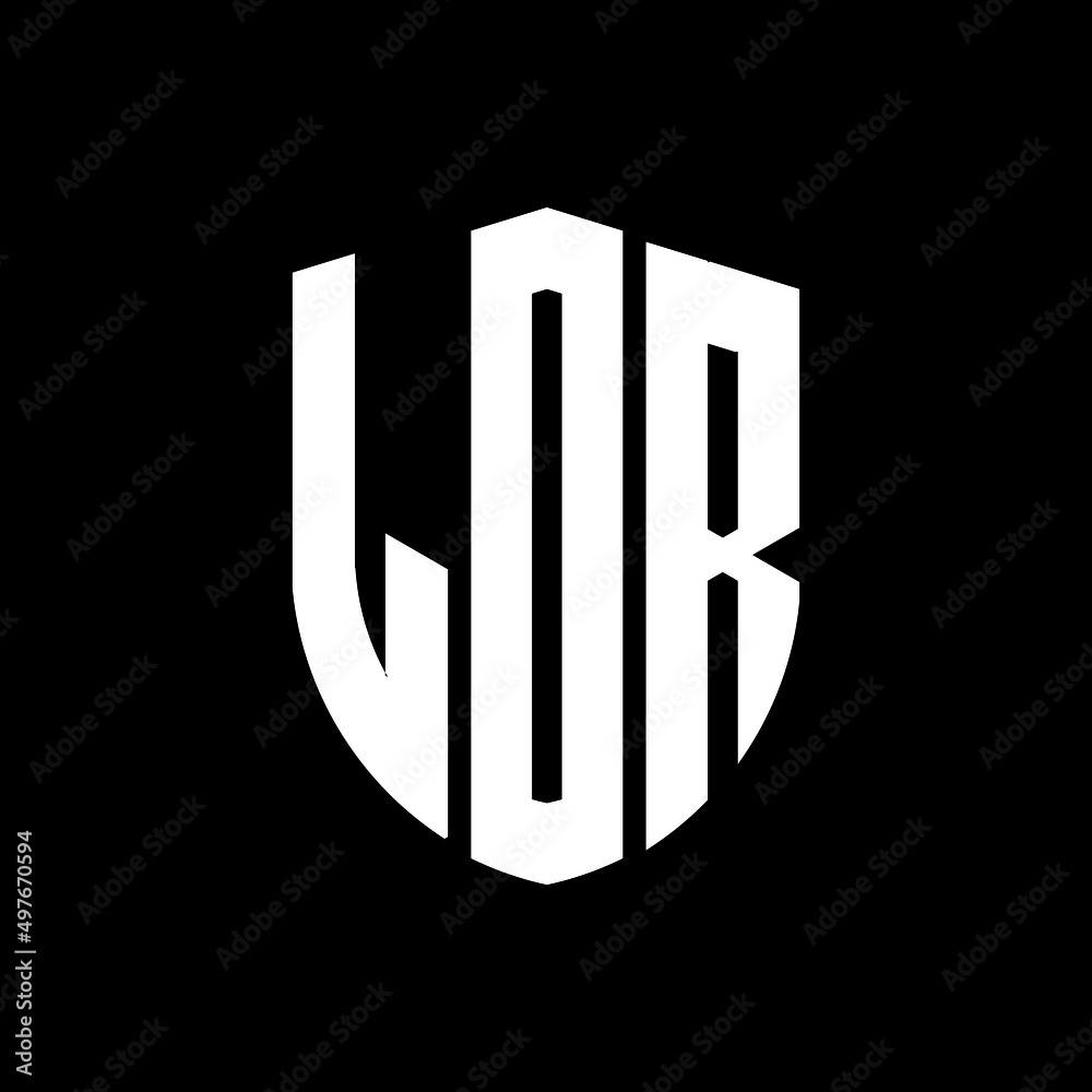 LDR letter logo design. LDR modern letter logo with black background ...