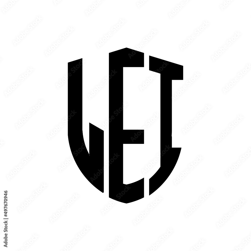 LEI letter logo design. LEI modern letter logo with black background ...