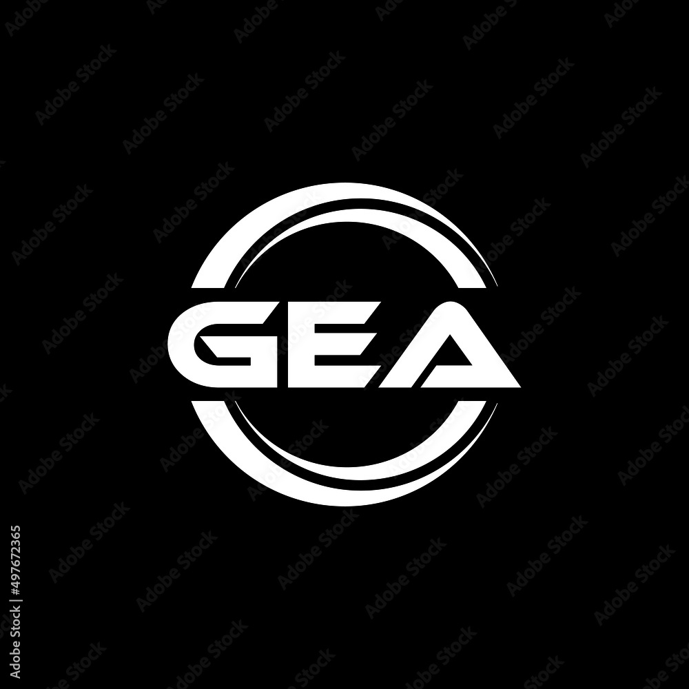 GEA letter logo design with black background in illustrator, vector ...
