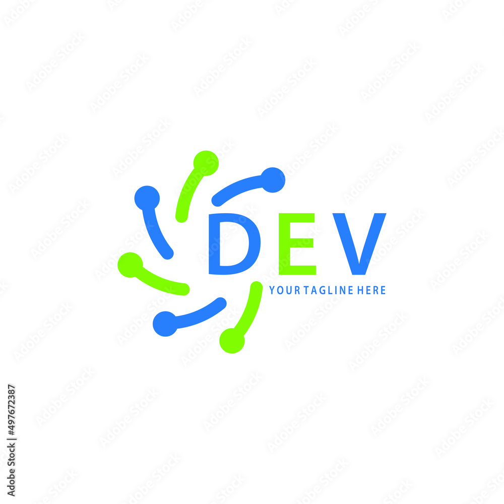 DEV logo design initial creative letter on white background. DEV vector ...