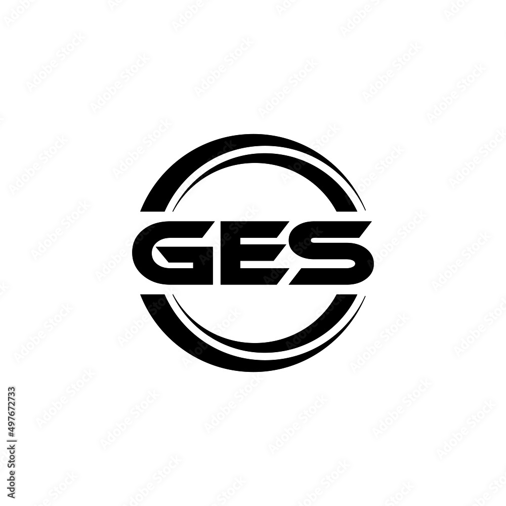 GES letter logo design with white background in illustrator, vector ...