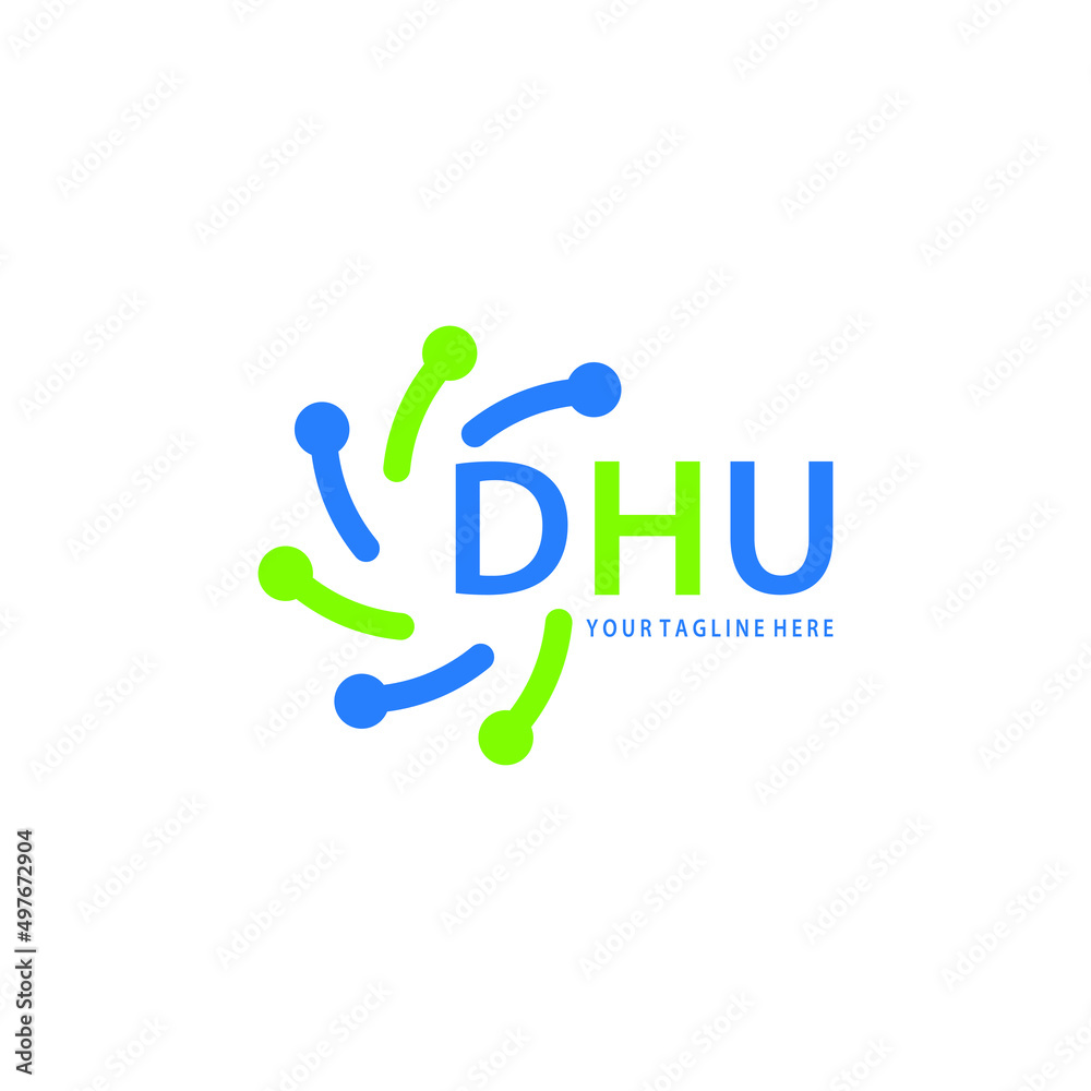 DHU logo design initial creative letter on white background. DHU vector ...