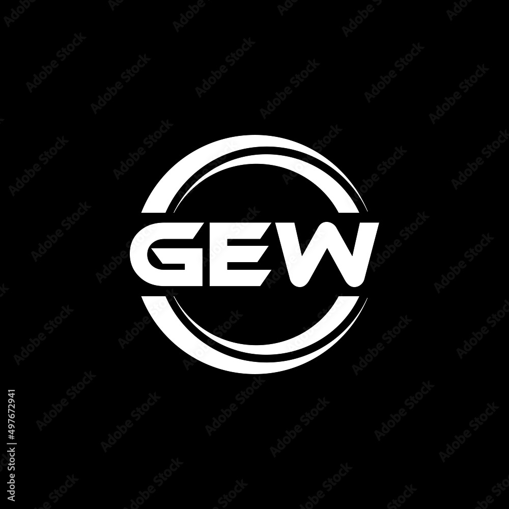 GEW letter logo design with black background in illustrator, vector ...