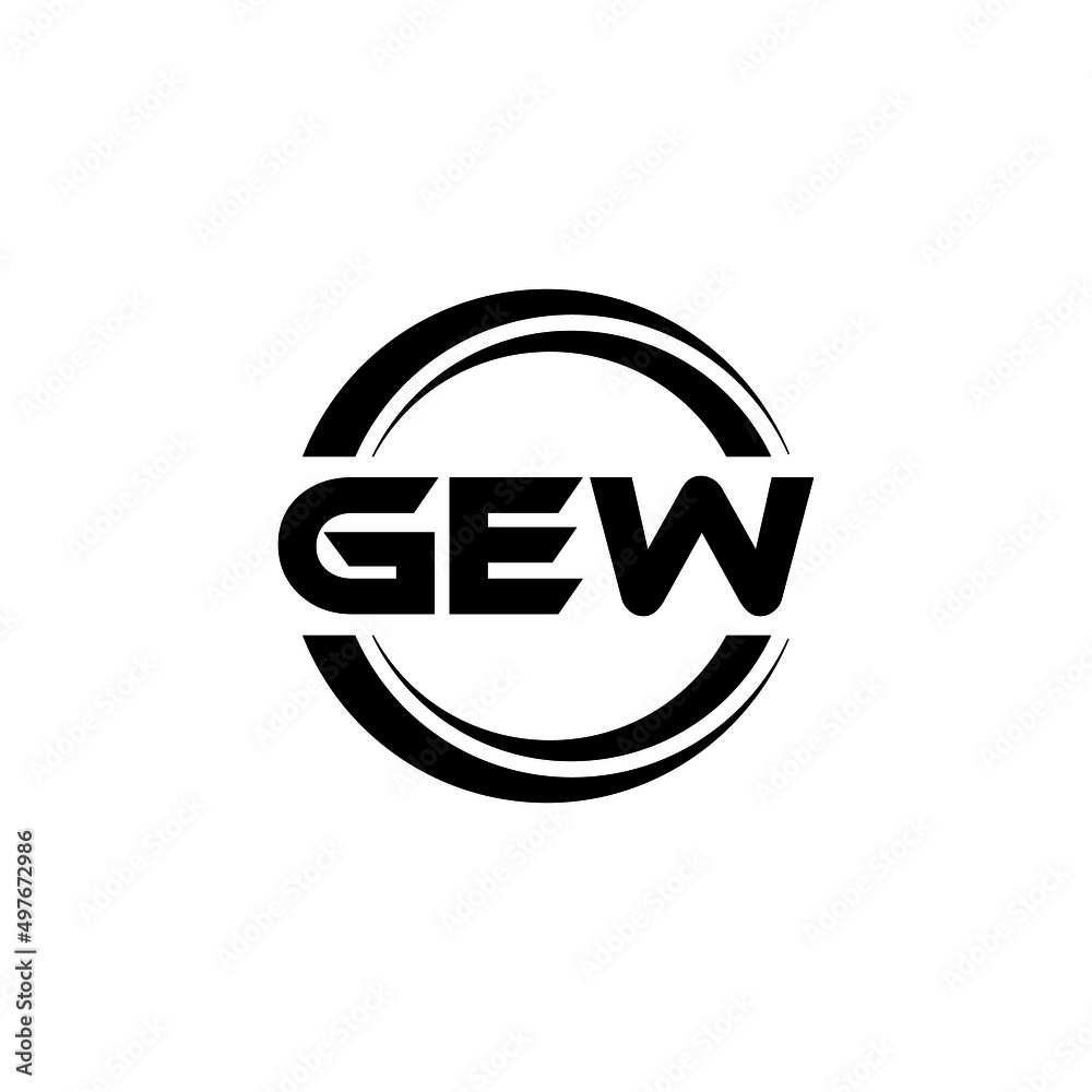 GEW letter logo design with white background in illustrator, vector ...