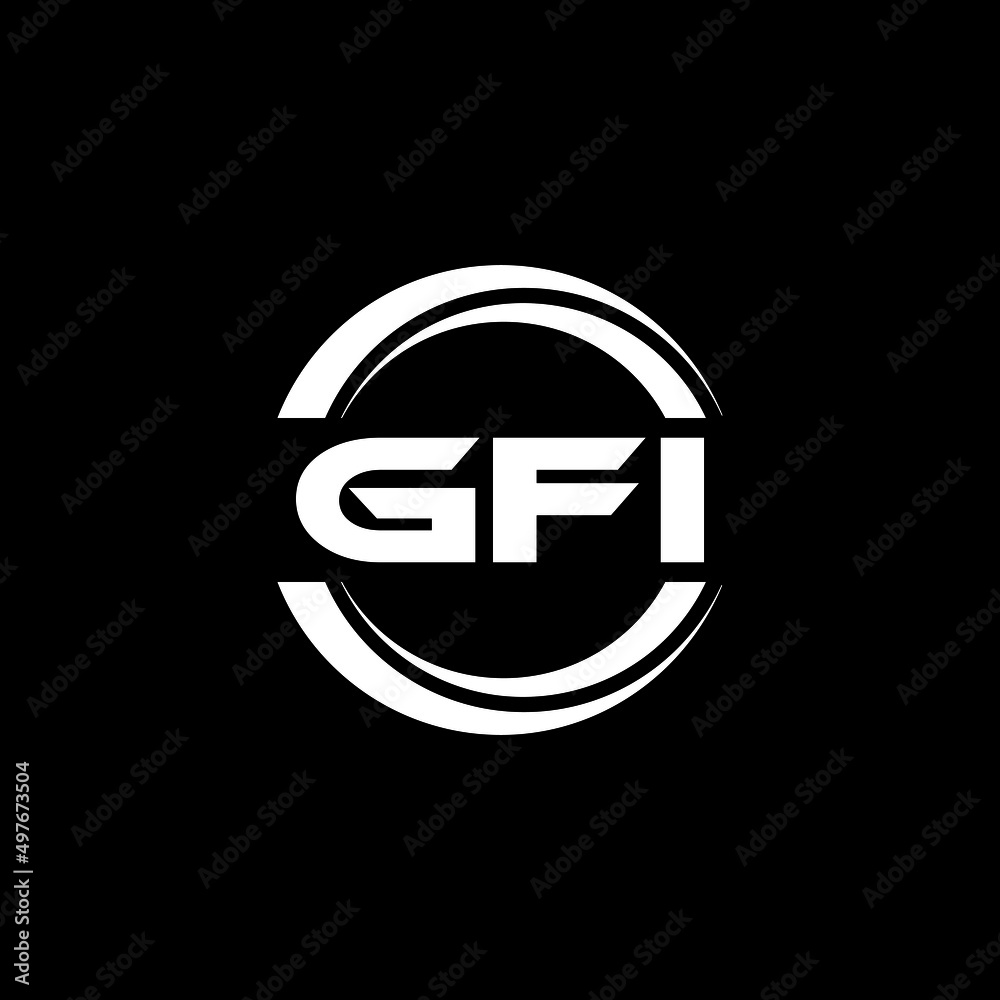 GFI letter logo design with black background in illustrator, vector ...