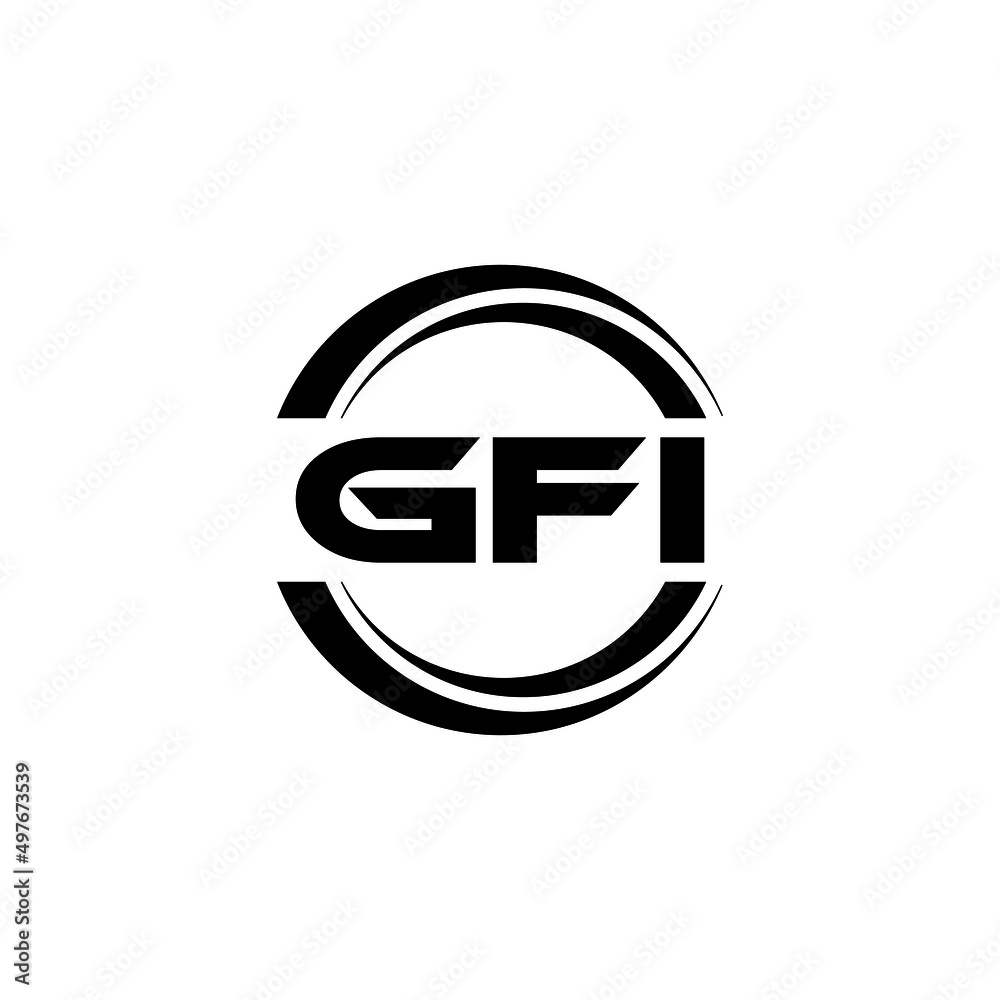 GFI letter logo design with white background in illustrator, vector ...