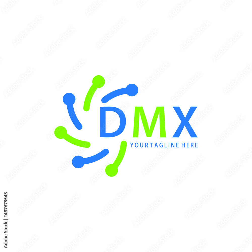 DMX logo design initial creative letter on white background. DMX vector ...