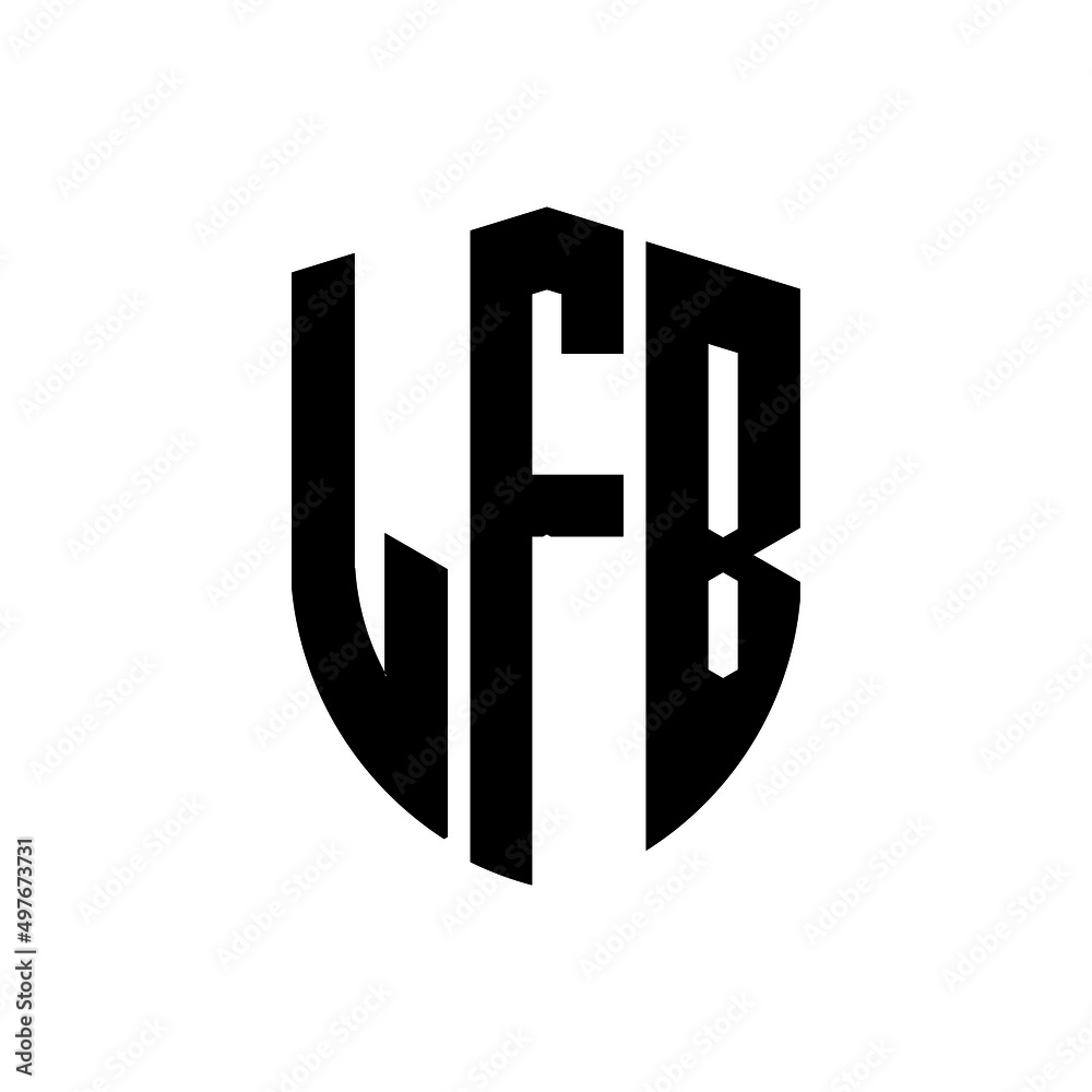LFB letter logo design. LFB modern letter logo with black background ...