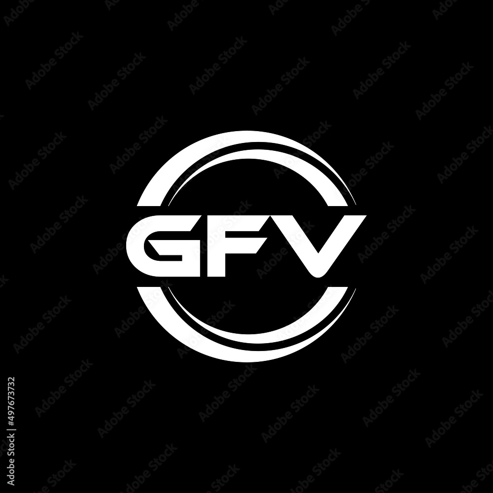 GFV letter logo design with black background in illustrator, vector ...