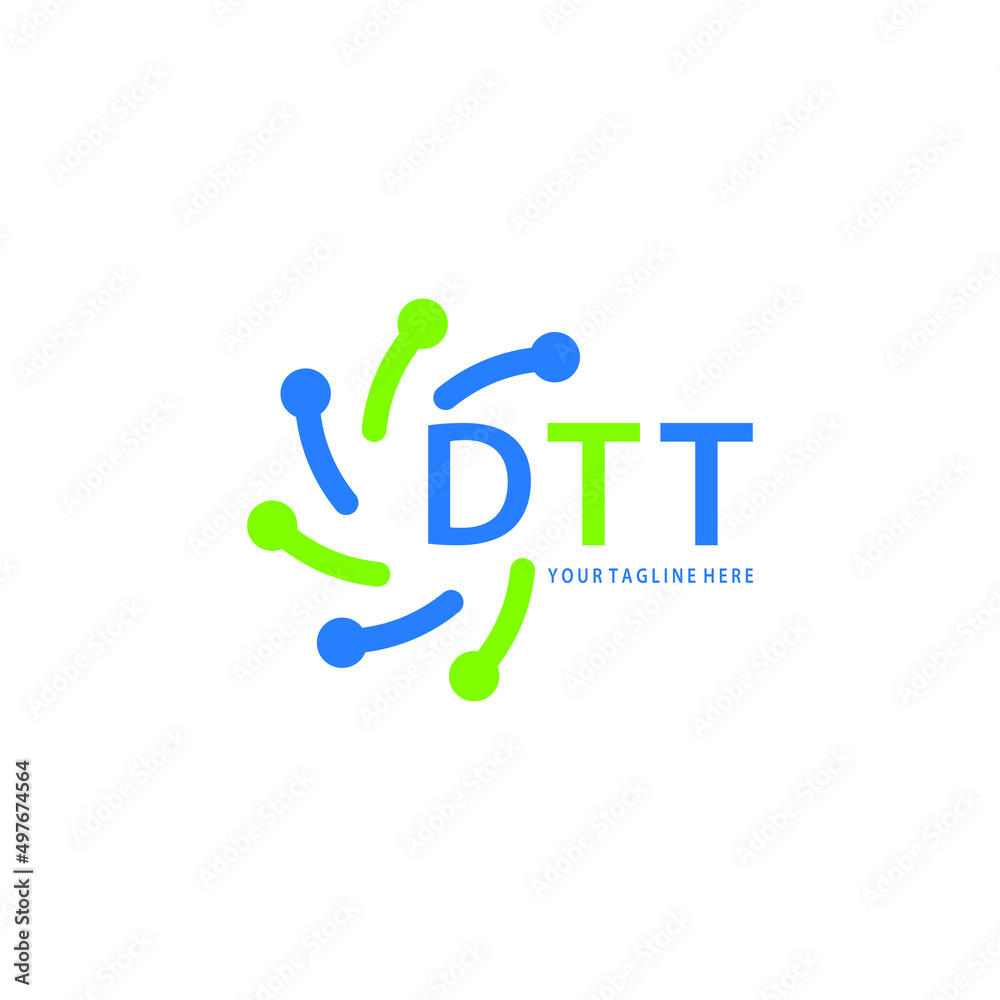 DTT logo design initial creative letter on white background. DTT vector ...