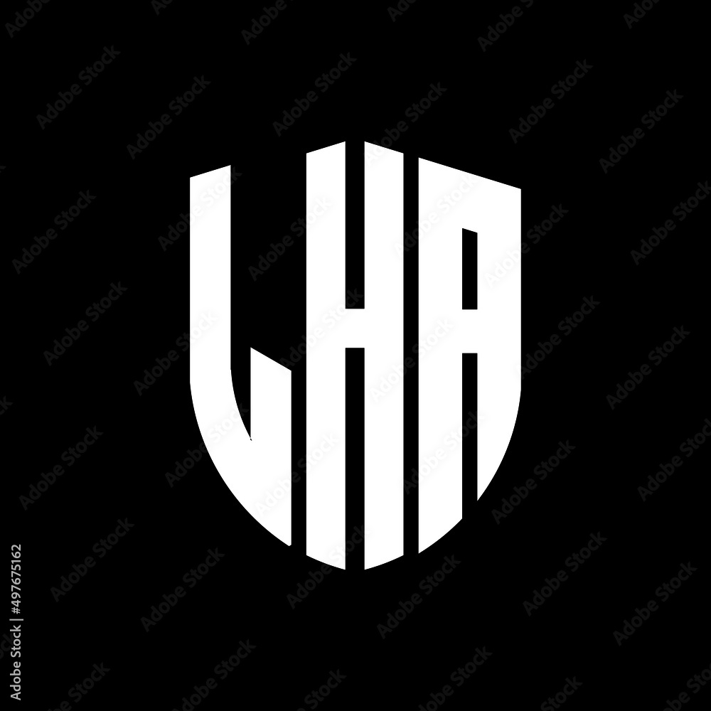 Vecteur Stock LHA letter logo design. LHA modern letter logo with black ...