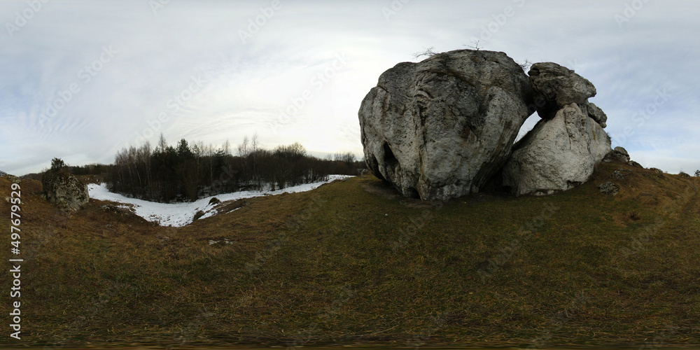 Jurrasic Limestone Rocks HDRI Panorama Stock Photo | Adobe Stock