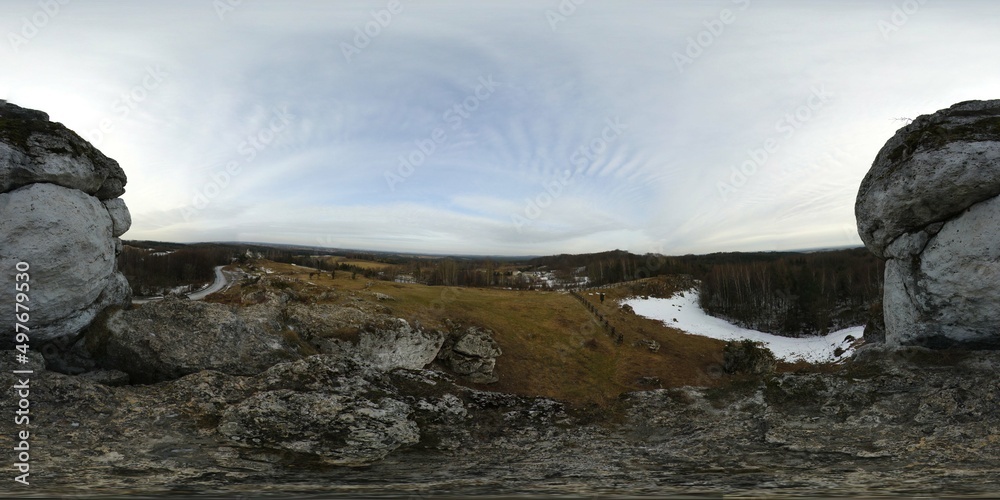 Jurrasic Limestone Rocks HDRI Panorama Stock Photo | Adobe Stock
