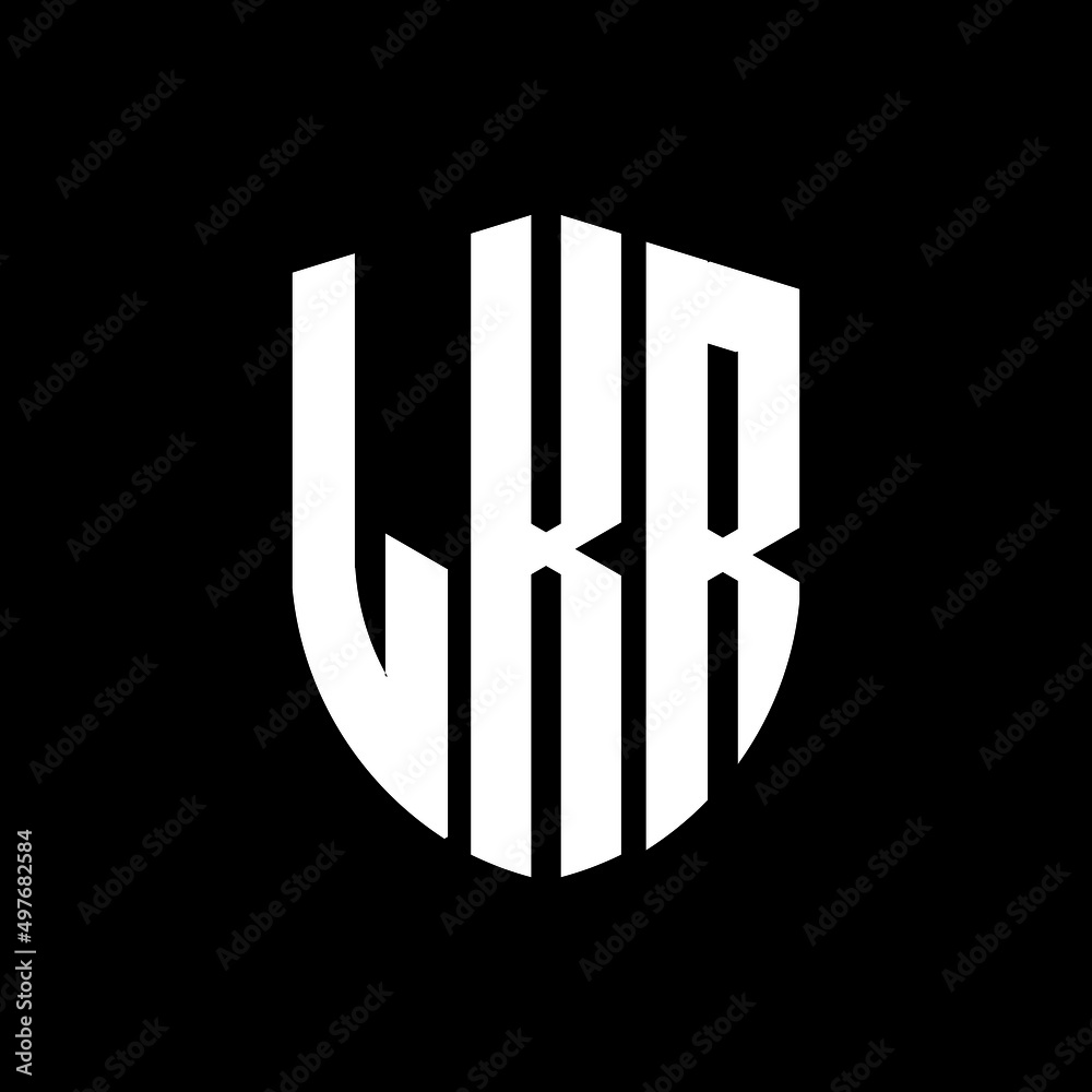 LKR letter logo design. LKR modern letter logo with black background ...