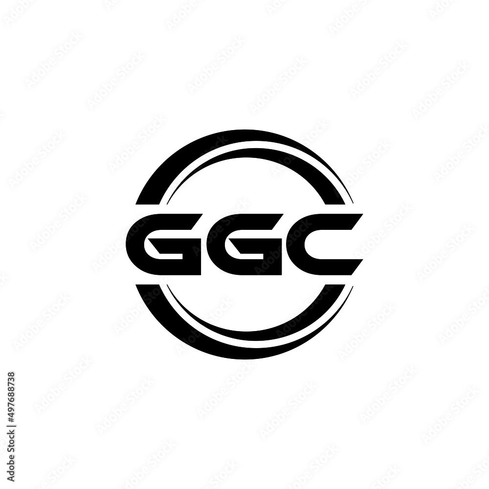 GGC letter logo design with white background in illustrator, vector ...