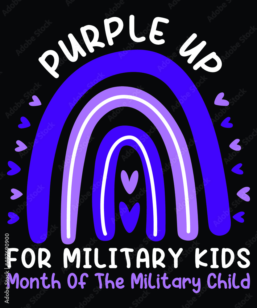 Purple up for military kids month of the military child shirt print ...