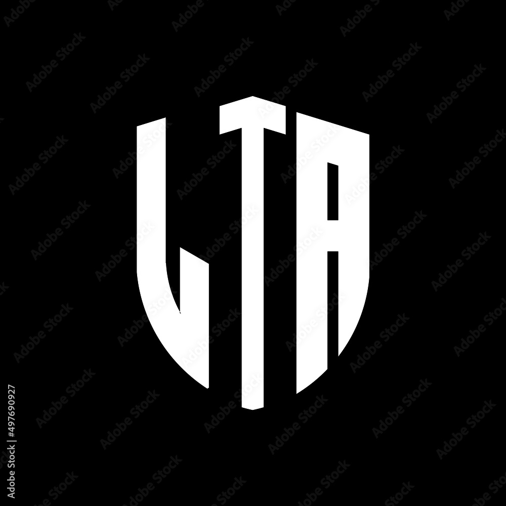 LTA letter logo design. LTA modern letter logo with black background ...