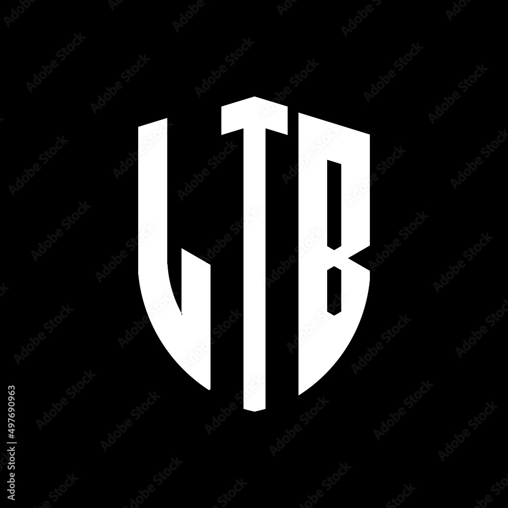 LTB letter logo design. LTB modern letter logo with black background ...