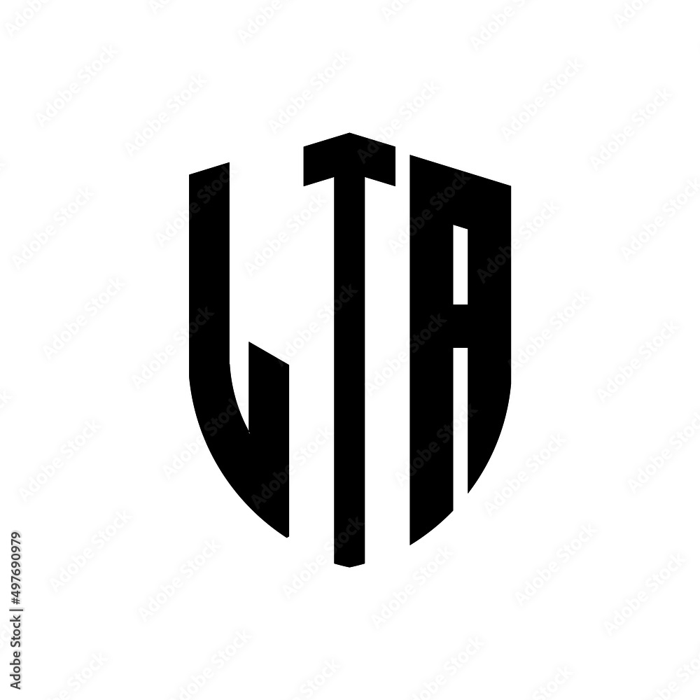 LTA letter logo design. LTA modern letter logo with black background ...