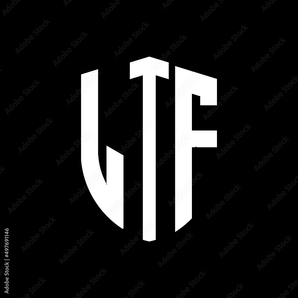LTF letter logo design. LTF modern letter logo with black background ...