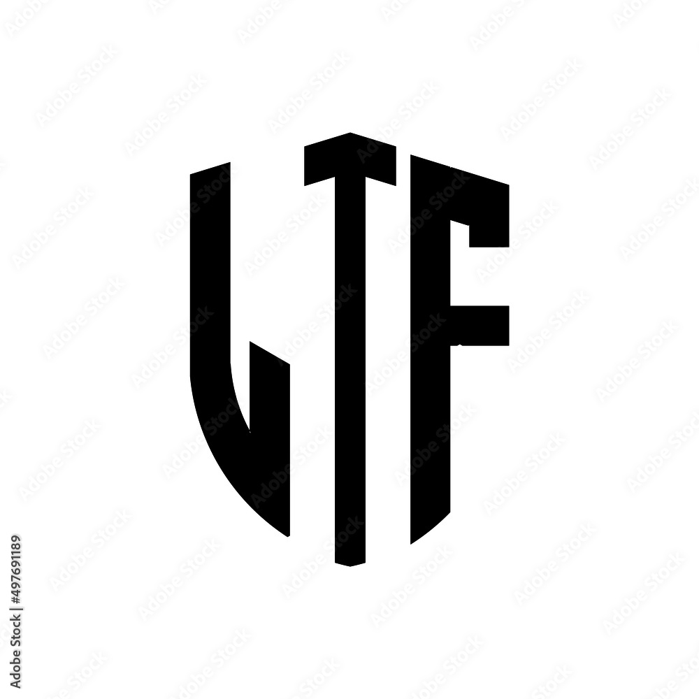 LTF letter logo design. LTF modern letter logo with black background ...