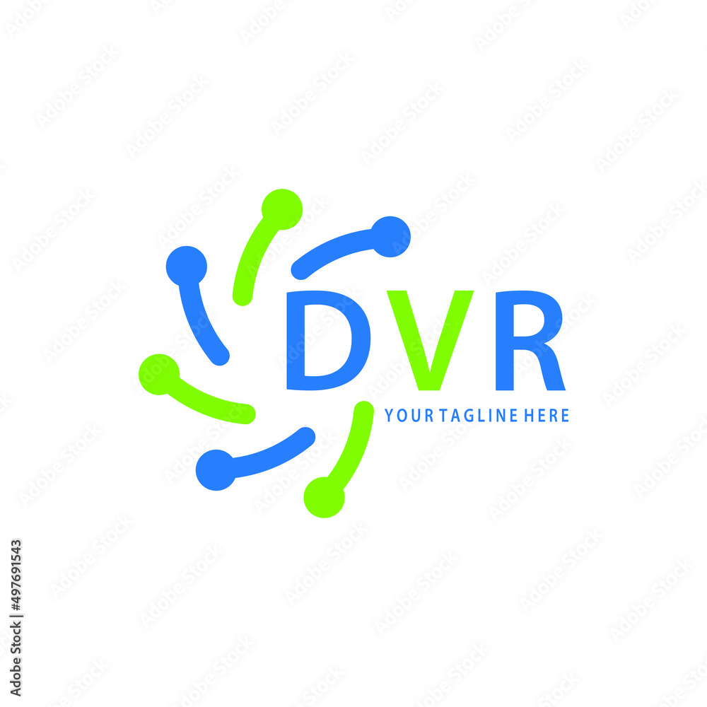 DVR logo design initial creative letter on white background. DVR vector ...