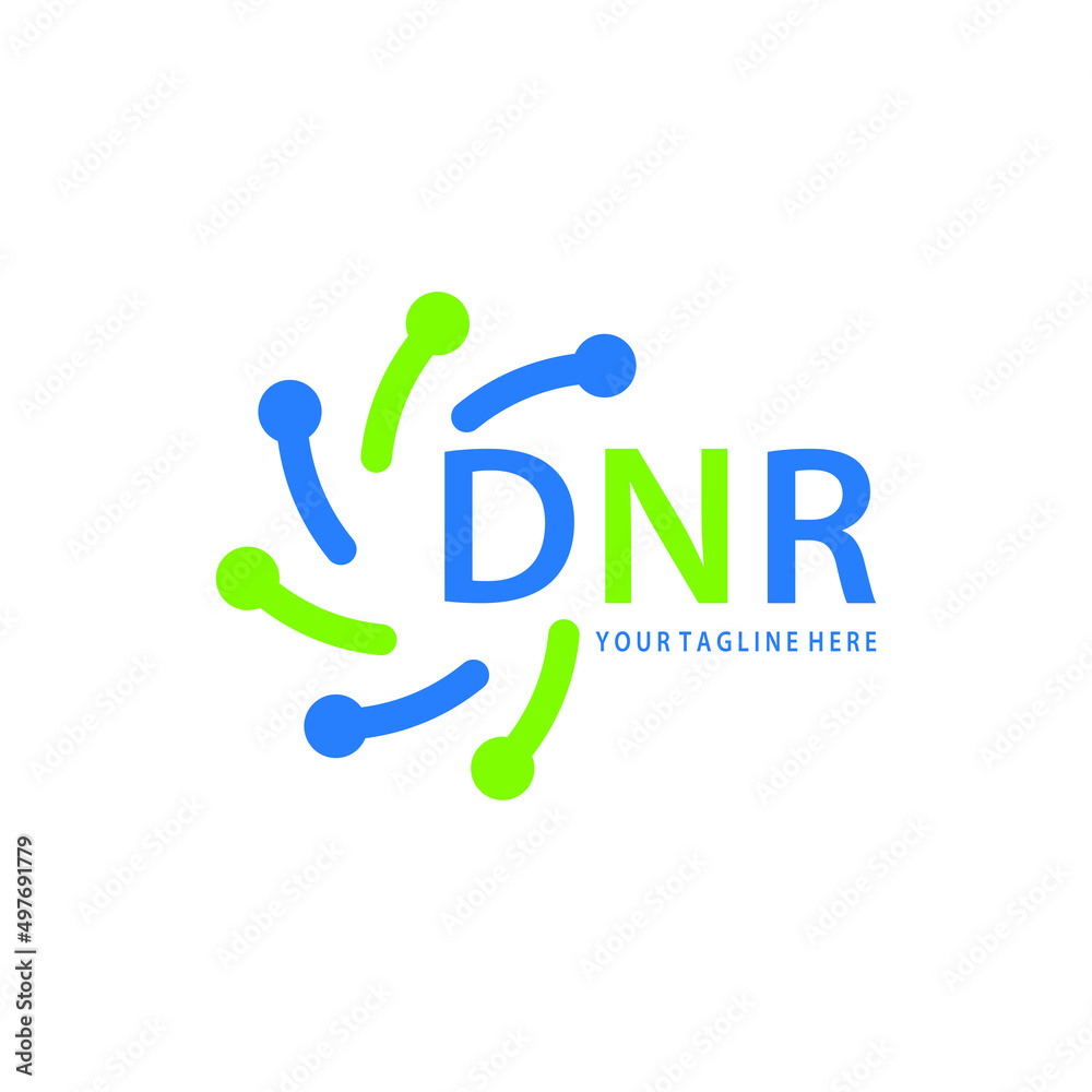 DNR logo design initial creative letter on white background. DNR vector ...