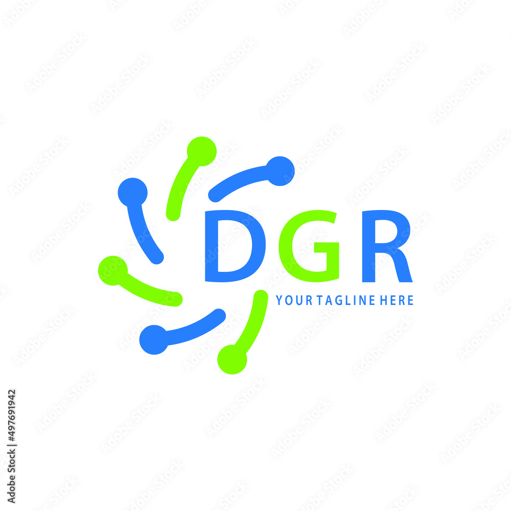 DGR logo design initial creative letter on white background. DGR vector ...