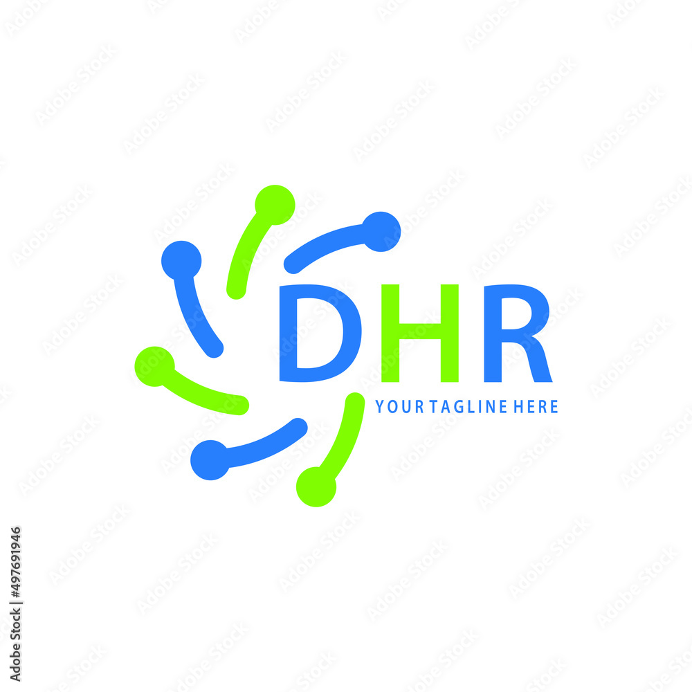 DHR logo design initial creative letter on white background. DHR vector ...