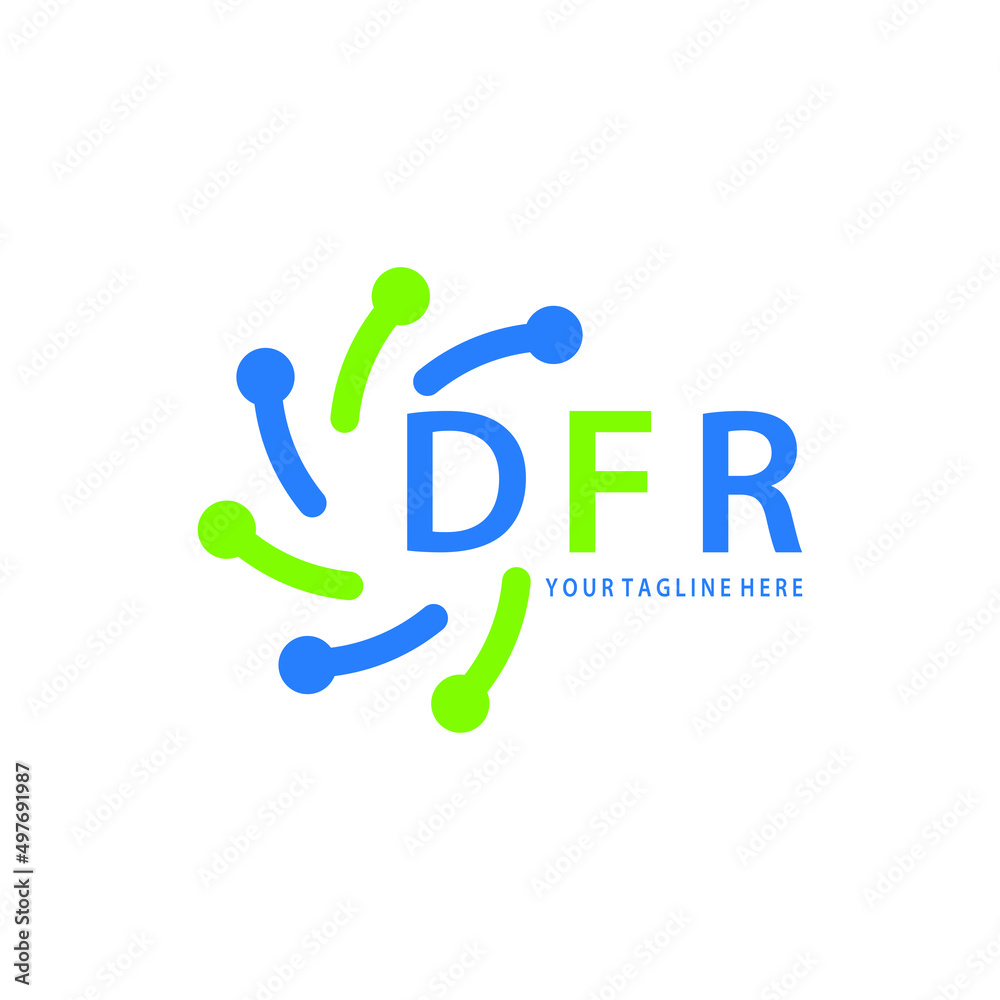 DFR logo design initial creative letter on white background. DFR vector ...