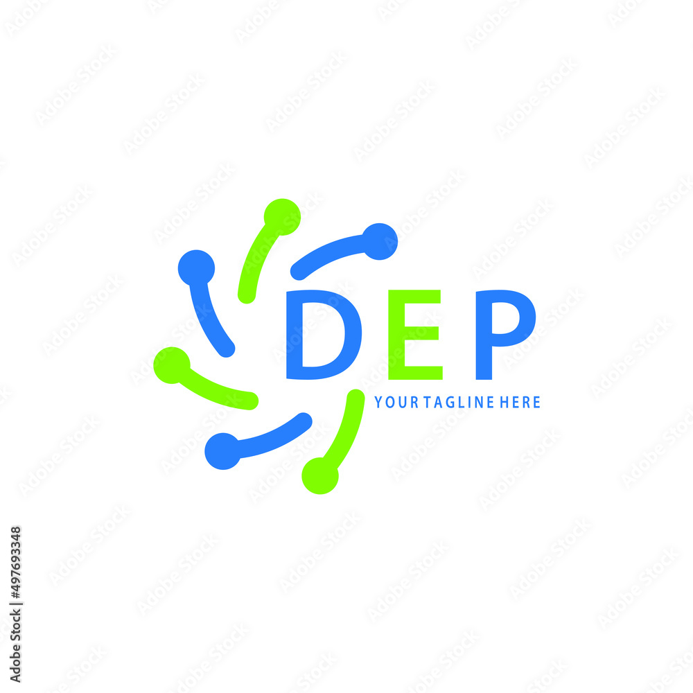 DEP logo design initial creative letter on white background. DEP vector ...