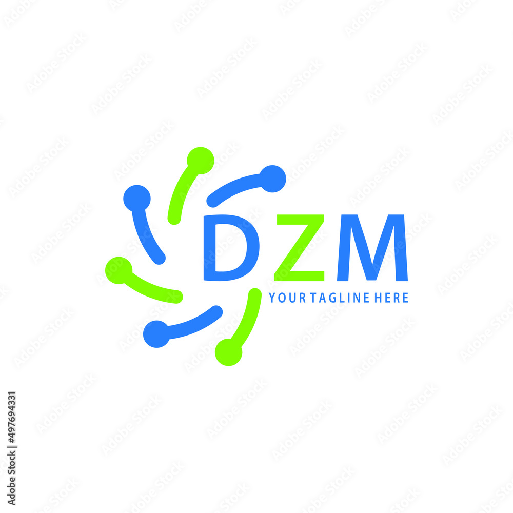 DZM logo design initial creative letter on white background. DZM vector ...